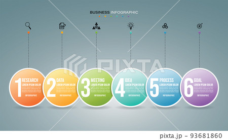 Business infographic circle shape six option,...のイラスト素材 [93681860] - PIXTA