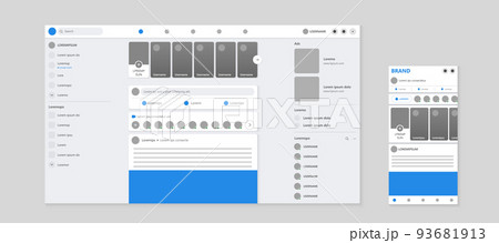 RWD social network templateのイラスト素材 [93681913] - PIXTA