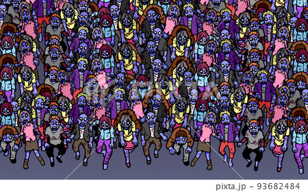 ゾンビの大群のイラスト素材 [93682484] - PIXTA