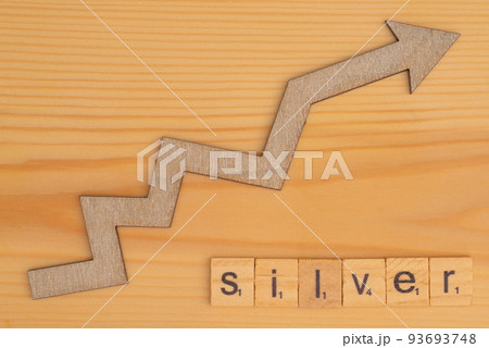 Word silver assembled from wooden letters game...の写真素材 [93693748] - PIXTA