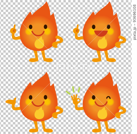 Flame character energy burning - Stock Illustration [93696108] - PIXTA