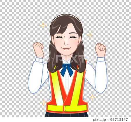 woman in safety vest - Stock Illustration [93713147] - PIXTA