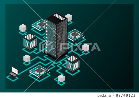 Concept of data network management .Vector...のイラスト素材 [93749123] - PIXTA