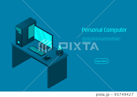 Isometric personal computerのイラスト素材 [93749427] - PIXTA