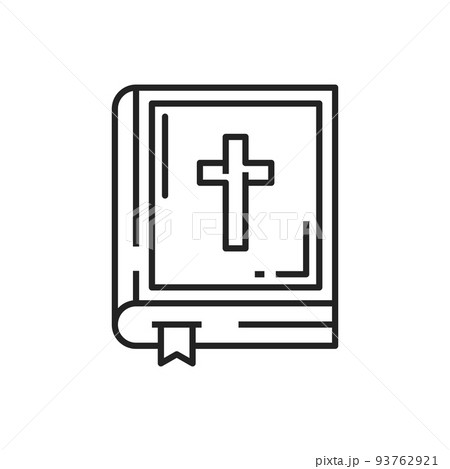 Holy bible isolated outline icon. Vector sacred...のイラスト素材 [93762921 ...