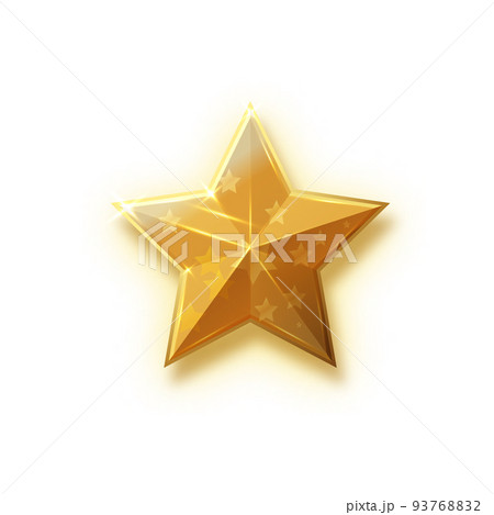 Gold shiny glitter glowing christmas star with...のイラスト素材 [93768832] - PIXTA