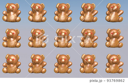 Animated background of festive chocolate bears....のイラスト素材 [93769862 ...