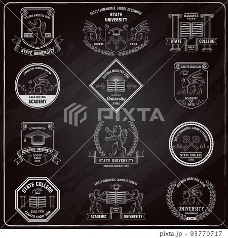 University Labels Chalkboardのイラスト素材 [93770717] - PIXTA