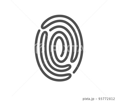 Fingerprint line icon. Digital finger print...のイラスト素材 [93772812] - PIXTA