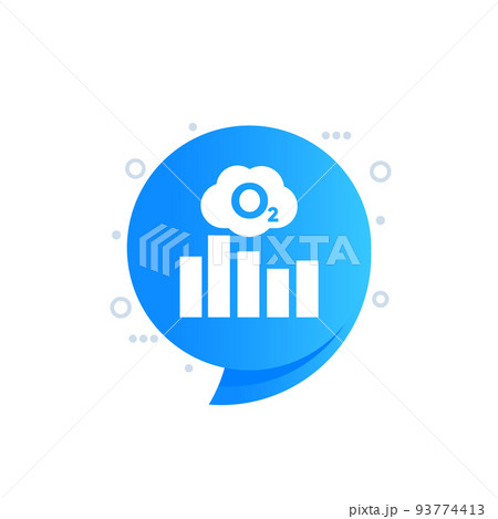 oxygen level icon with a chart, vectorのイラスト素材 [93774413] - PIXTA