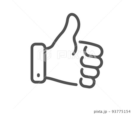 Like hand line icon. Thumbs up finger sign....のイラスト素材 [93775154] - PIXTA