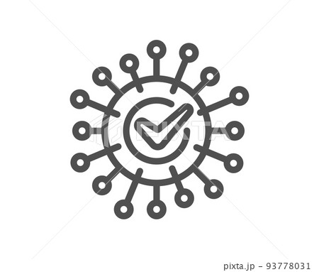 Confirmed coronavirus line icon. Covid-19 virus...のイラスト素材 [93778031 ...
