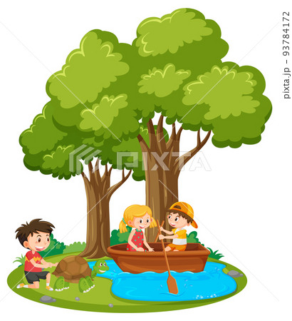 Children at the park isolatedのイラスト素材 [93784172] - PIXTA