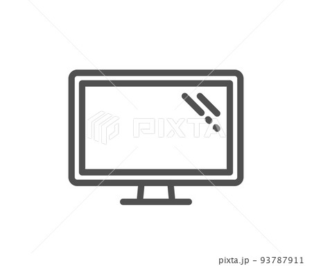 Monitor line icon. Computer component device...のイラスト素材 [93787911] - PIXTA