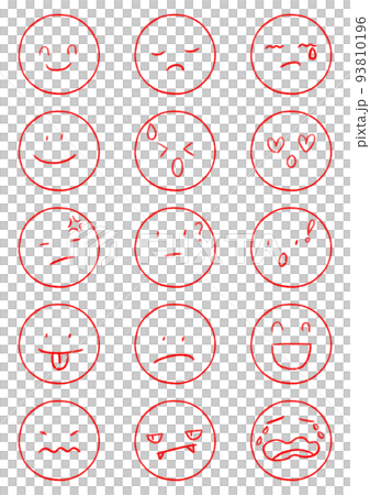 red line facial expression illustration - Stock Illustration [93810196 ...