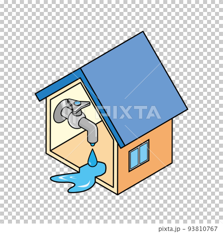 House with water leak problem - Stock Illustration [93810767] - PIXTA