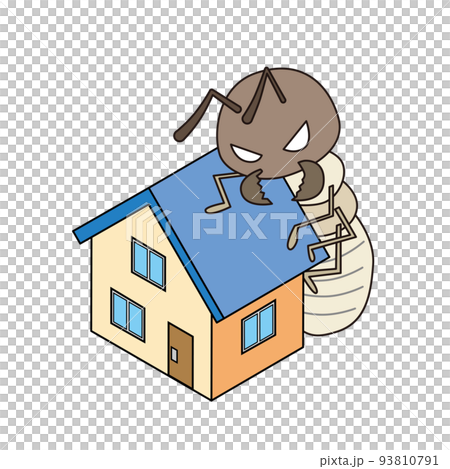 house damaged by termites - Stock Illustration [93810791] - PIXTA