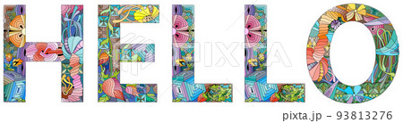 The word HELLO. Colorful vector word isolated...のイラスト素材 [93813276] - PIXTA