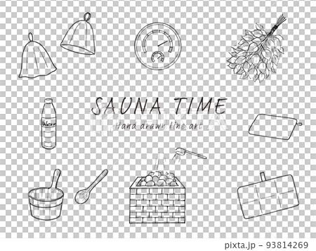 Sauna pen drawing set - Stock Illustration [93814269] - PIXTA