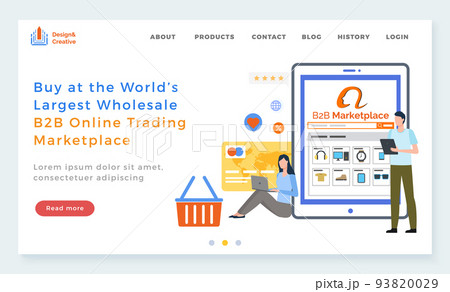 B2B Online Trading Platform, Buy from Websiteのイラスト素材 [93820029] - PIXTA