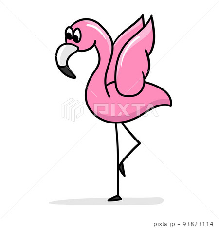 Cartoon flamingo. Cute pink flamingo. Cartoon...のイラスト素材 [93823114] - PIXTA