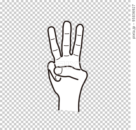 3 hand sign - Stock Illustration [93836927] - PIXTA