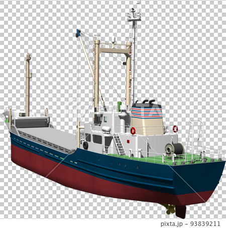 A bird's-eye view illustration of a blue cargo... - Stock Illustration ...