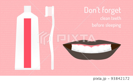 do not forget clean teeth before sleeping...のイラスト素材 [93842172] - PIXTA