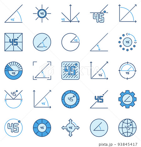 45 Degree colored icons - vector 45 Degrees...のイラスト素材 [93845417] - PIXTA