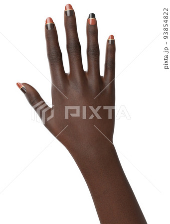 Dark skinned hand with fashion manicureのイラスト素材 [93854822] - PIXTA
