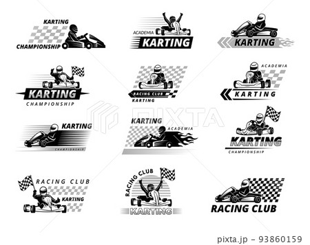 Race karting. Fast extreme sport cars emblems...のイラスト素材 [93860159] - PIXTA