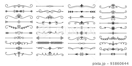 Text frame borders, ornate underline...のイラスト素材 [93860644] - PIXTA