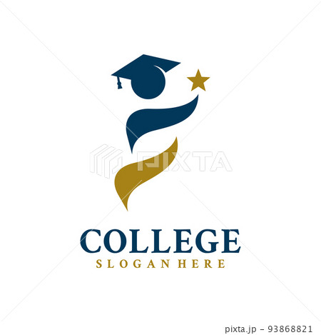 Graduate hat and college student logo vector....のイラスト素材 [93868821] - PIXTA