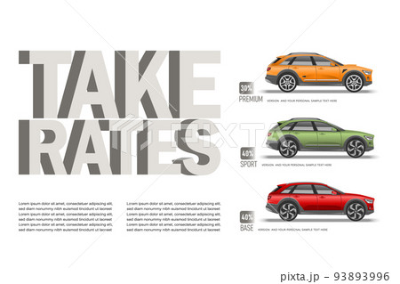 Vector illustration of automotive take rates...のイラスト素材 [93893996] - PIXTA