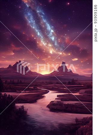 Illustration a beautiful milky way star and...のイラスト素材 [93909166] - PIXTA