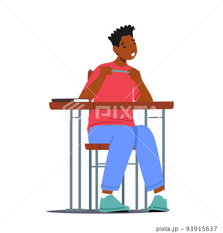 Students Sitting In Class Cartoon