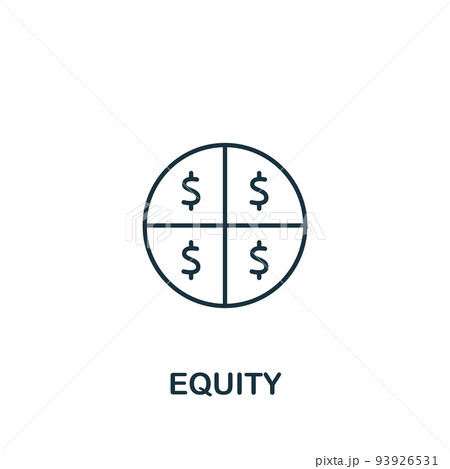 Equity icon. Line simple line Stock Market icon...のイラスト素材 [93926531 ...