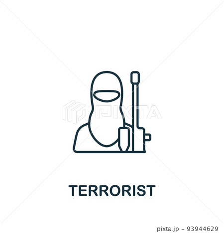 Terrorist icon. Line simple line Crime icon for...のイラスト素材 [93944629 ...