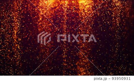 Golden red glow particles flicker and float in...のイラスト素材 [93950931] - PIXTA