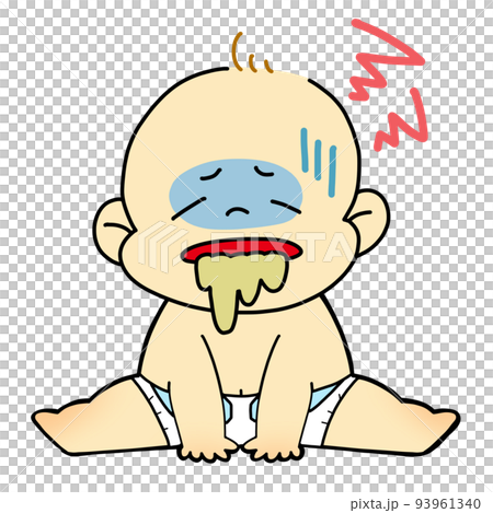 Sitting baby (vomit) - Stock Illustration [93961340] - PIXTA