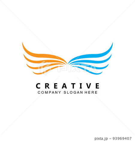 simple eagle wing logo vector symbolのイラスト素材 [93969407] - PIXTA