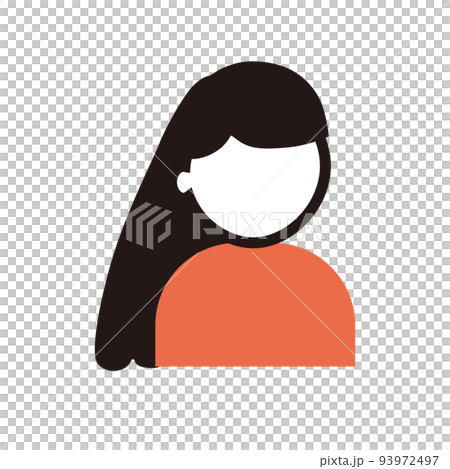 Anonymous woman icon illustration in flat design - Stock Illustration ...