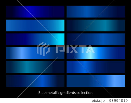 Blue metallic gradient template setのイラスト素材 [93994819] - PIXTA