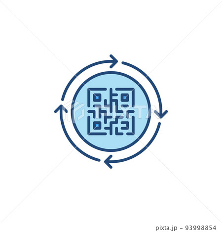 QR Code inside Round Arrows vector concept...のイラスト素材 [93998854] - PIXTA