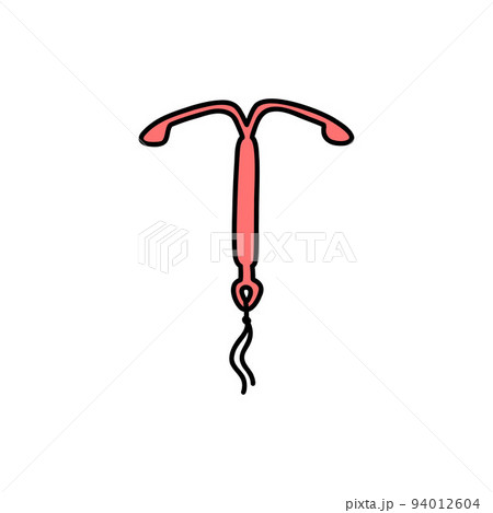 intrauterine device, IUD contraception doodle...のイラスト素材 [94012604] - PIXTA