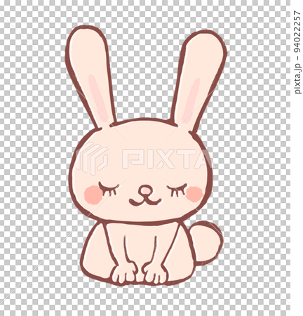 Illustration of a rabbit sitting straight and... - Stock Illustration ...