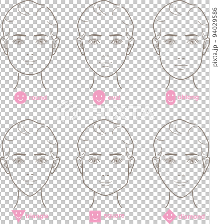 Types of female face types 6 types - Stock Illustration [94029586] - PIXTA