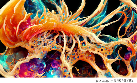 Abstract colorful glassy alien fungus background.のイラスト素材 [94048795] - PIXTA