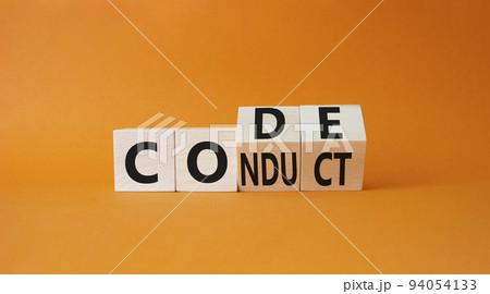Code of conduct symbol. Turned cubes with words...の写真素材 [94054133] - PIXTA