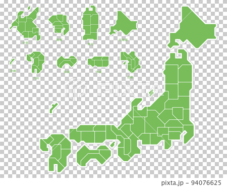 Japan map prefectures simple illustration - Stock Illustration ...